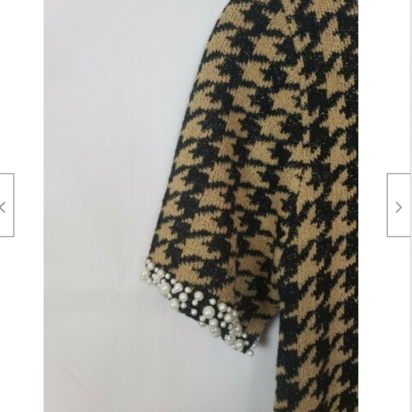 Sweewe | Dresses | Sweewe Herringbone Bling Pearl Trim Sweater Dress ...